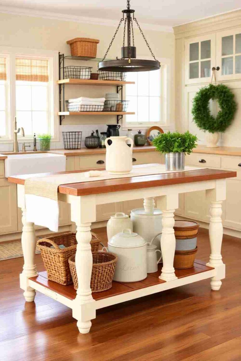 12+ Vintage Farmhouse Kitchen Island Ideas to Love